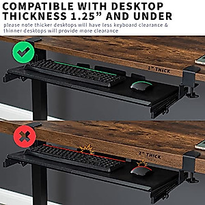 VIVO Large Tilting Keyboard Tray Under Desk Pull Out with Extra Sturdy C-Clamp Mount System, 27 (33 Including Clamps) x 11 inch Slide-Out Platform Computer Drawer for Typing, Black, MOUNT-KB05T