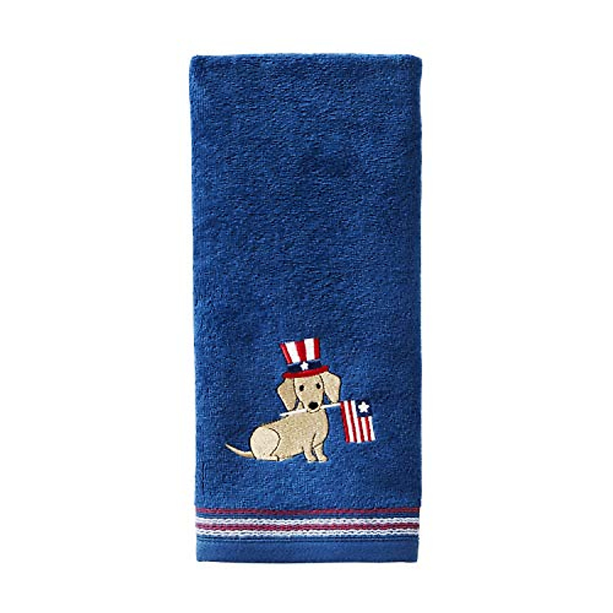 SKL Home Patriotic 4th of July Uncle Sam Hand Towel Set, Navy 2 Count