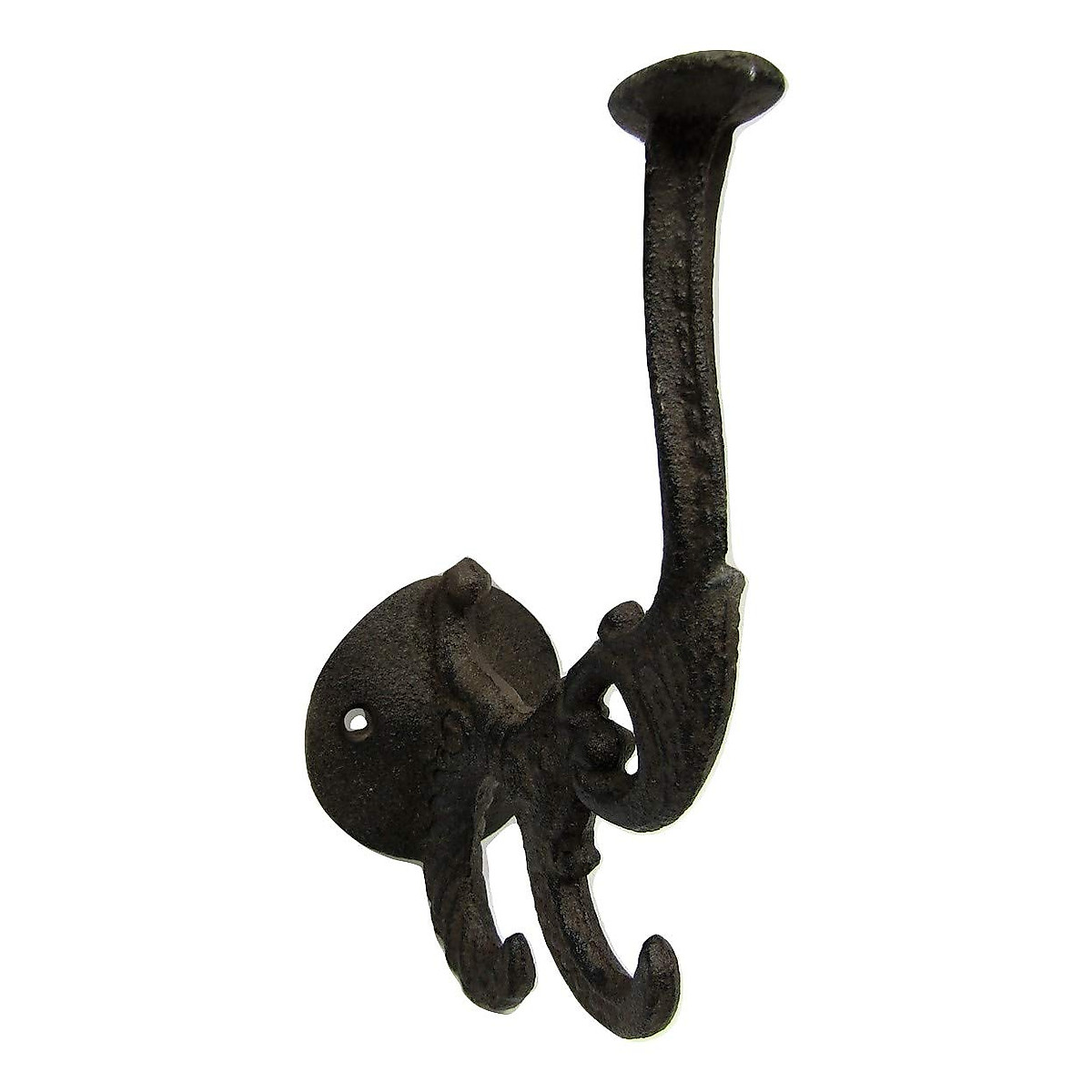 Coat Hat Hooks Cast Iron 6.5" x 4" Triple Hook Lot Set of 2 Antique Vintage Style