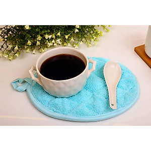 AP$COLLECTION 100% Terry Cotton Quilted Oval Pot Holder Pack of 10 Heat Resistant for Baking Cooking Machine Washable with Hanging Loop (Size 9.5 x 7.5 Inch Color Multi-5)