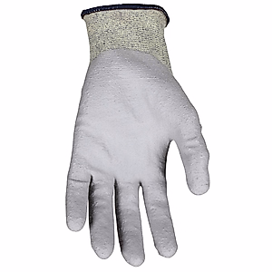 MCR Safety 9828PUL Cut Pro 18 Gauge HyperMax Work Glove, Cut Protection, Polyurethane Coated Palm & Fingertips, Large