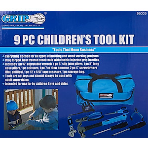 Grip 9 pc Children's Tool Kit