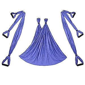 Aerial Yoga Swing Set Yoga Hammock Trapeze Sling Inversion Tool for indoor Home Fitness(Purple)