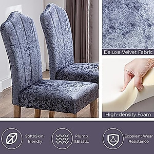 thksbought Dining Chairs Set of 4 Chairs Velvet Chairs for Dining Room and Living Room (Gray)