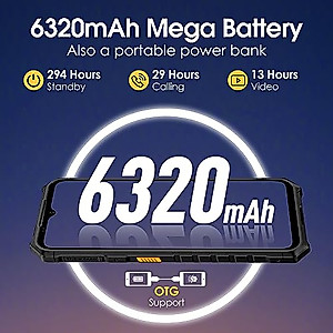 Ulefone Armor X13 Rugged Phone, 12+64GB, 50MP Rear Camera, 24MP Night Vision Camera, Android 13 OS Rugged Smartphone, 6.52” Screen, 6320mAh, NFC, GPS, Dual 4G Unlocked Phones- Orange