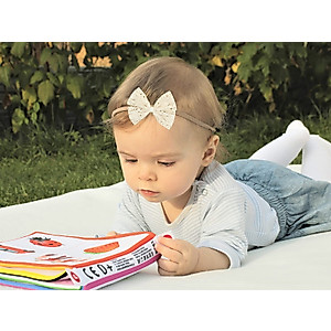 Mery Yuer Baby Girls Lace Headbands Hair Bows Nylon Hairbands for Newborn Infant Toddlers and kids