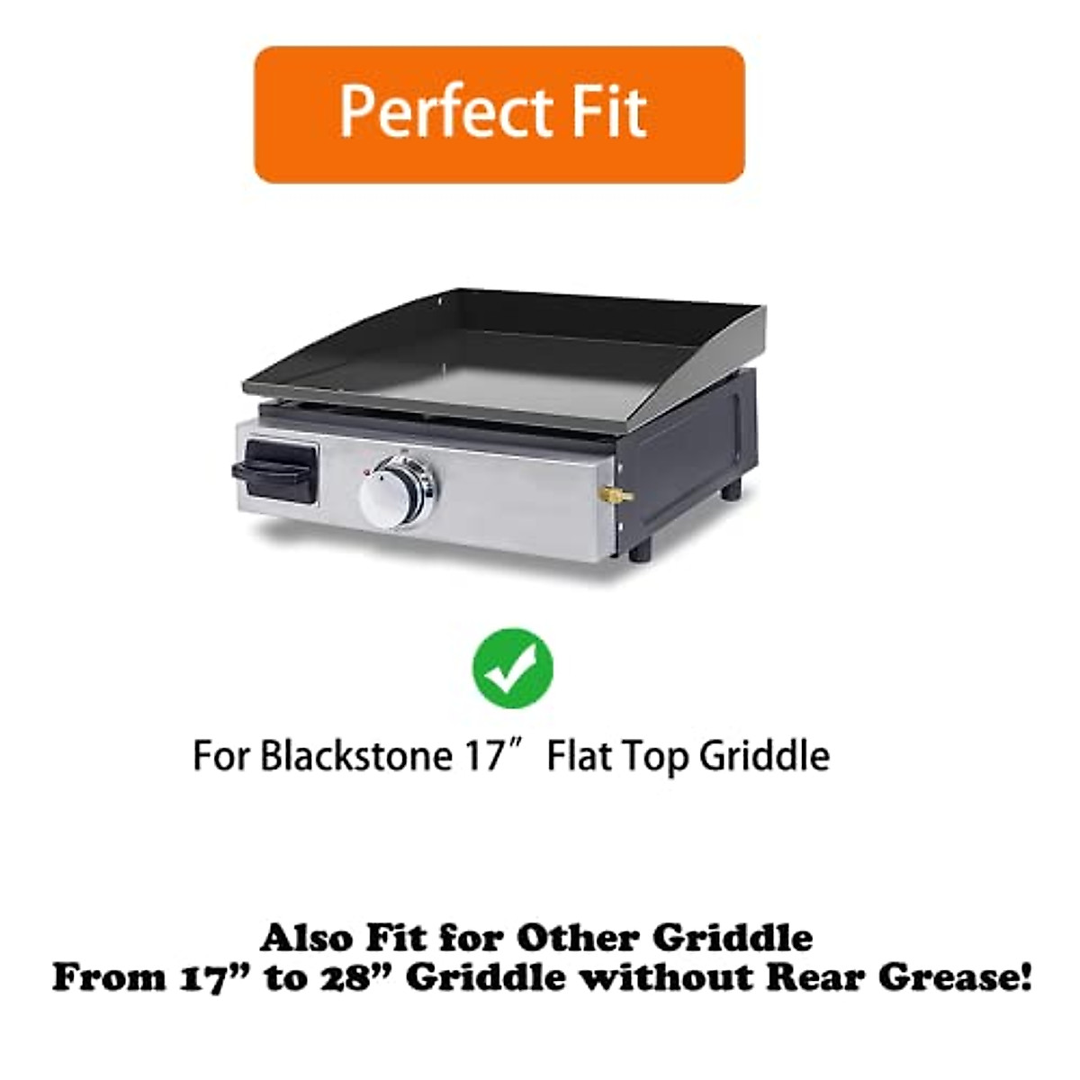 Petrirufun Universal Wind Guard and Griddle Warming Rack Set for Griddle From 16" to 28" without Hood, Wind Screen and Cooking Grid Griddle Parts for Blackstone 17“ and Other Griddle With Front Grease