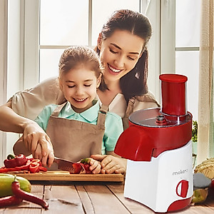 Mokero Automatic Electric Vegetable Grater 5 in 1 Kitchen Electric Slicer Chopper Shredder Safety Lock System Multifunctional Cheese Grater Salad Maker with 5 Cutting Attachments