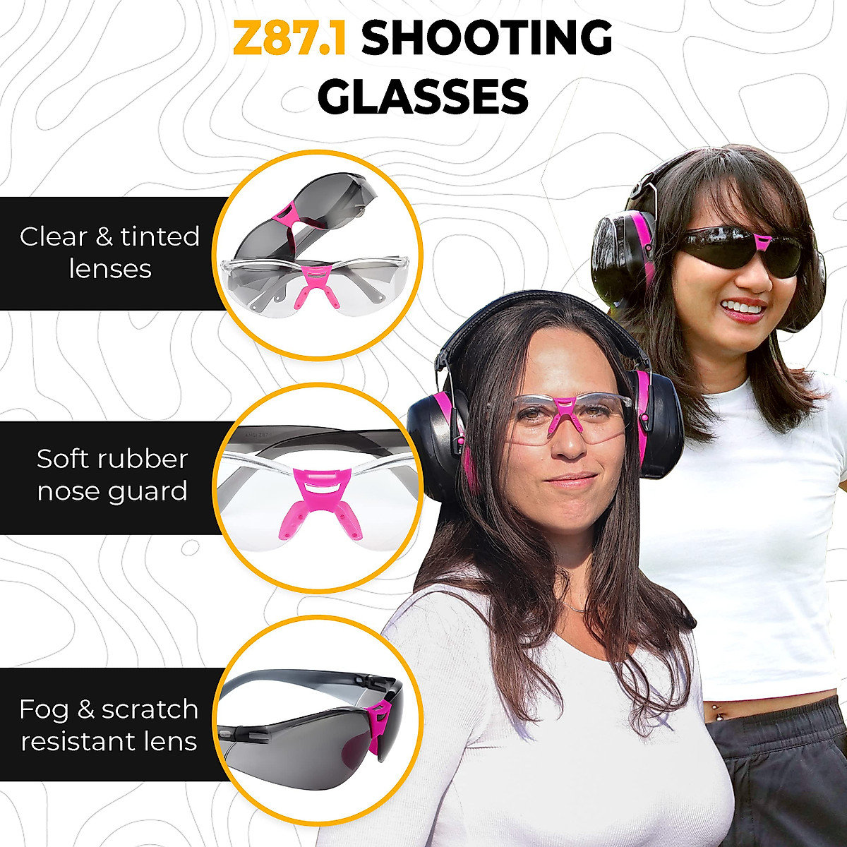 TradeSmart All-in-One Shooting Ear Protection - Comfort+ NRR 28 Earmuffs, Glasses & Earplugs + Carry Case