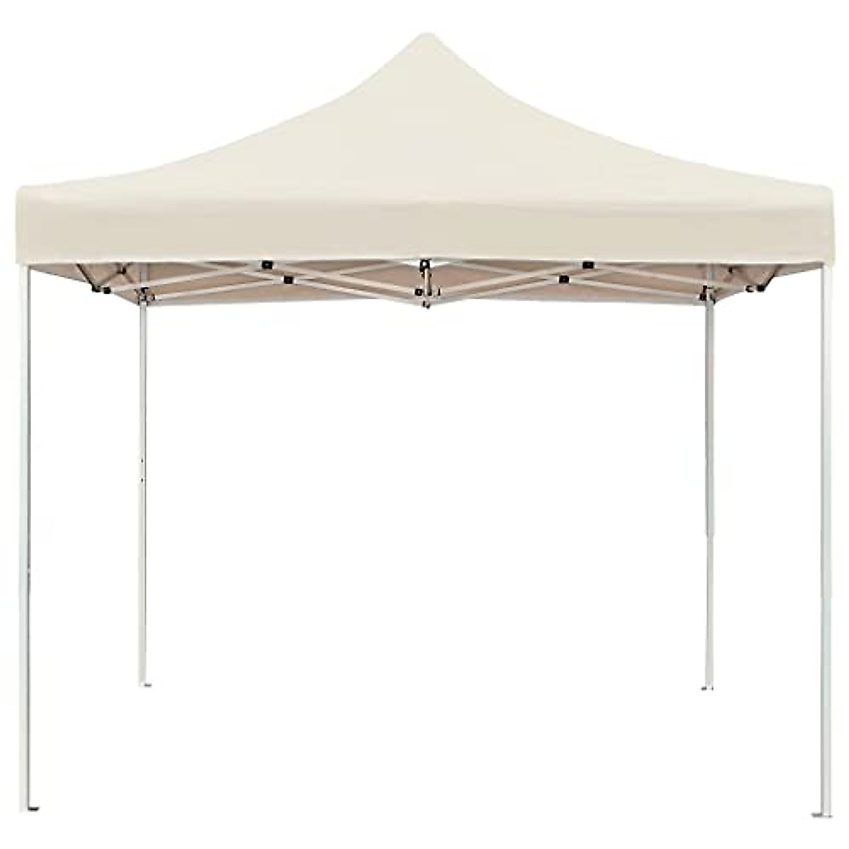 Professional Folding Party Tent Aluminum,Fruit Stand Gazebo,Deck Gazebo,Camping Gazebo,Hardtop Gazebo,Featuring a Folding Design,for Barbeque, Patio, Deck,Garden Party,Markets,9.8'x9.8' Cream