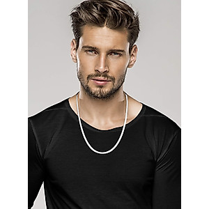 Miabella 925 Sterling Silver Italian Solid 4.5mm Flexible Flat Herringbone Chain Necklace Women, Made in Italy (Length 24 Inches)