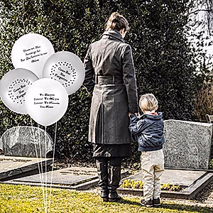60 Pieces Memorial Balloons Funeral Remembrance Balloons Personalizable Funeral Balloons for Death and Funeral, White and Silver