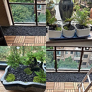 18 Pounds Decorative Pebbles Small Black Stones Aquarium Gravel River Rock, Natural Polished Decorative Gravel,Garden Ornamental Pebbles Rocks,Black Decorative Stones,Black Pebbles, Decor (Black)