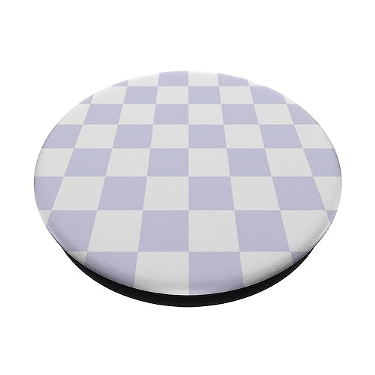 Cute Pastel Lavender Off White Checker Pattern Design PopSockets Standard PopGrip