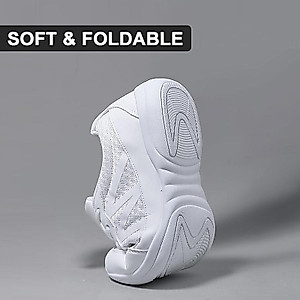 FLIOZY Womens Cheer Dance Shoes Girls White Breathable Lightweight Cheerleading Competition Shoes Athletic Sport Training Sneakers 37