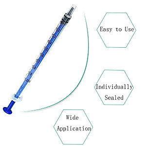 144 Pack 1ml 1cc Syringe, Luer Slip Tip Syringe without Needle, No Cap, Non-Sterile, Not for Injection, Bulk Package, Not Individual