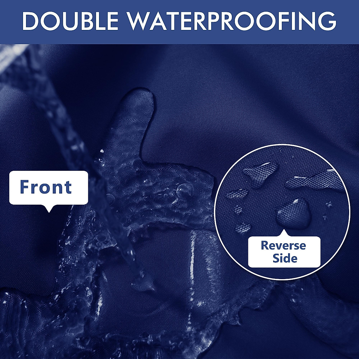 Comcaver Outdoor Chair Cushions 16 x 17 Inch Waterproof Patio Chair Cushions with Tie 5 Year Color Fastness Thick Outdoor Seat Cushion for Garden Lawn Patio Furniture Navy Set of 2