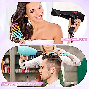 Boar Bristle Hair Brush, Curved Vented Detangler Brush Faster Blow Drying, Paddle Detangling Brush for Women Men Kids Wet Dry Long Curly Thick Straight Hair, Make Hair Shiny and Healthier(Green+Blue)