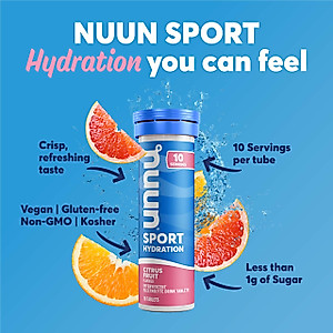 Nuun Sport Electrolyte Tablets for Proactive Hydration, Variety Pack, 6 Pack (60 Servings)