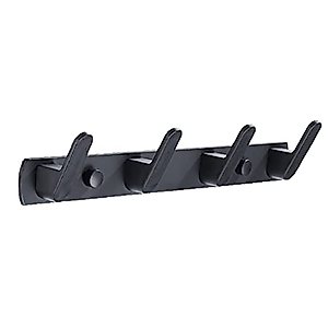 Coat Hooks Wall Mounted, Heavy Duty Coat Rack Wall Mount , Wall Hooks for Hanging Coats Hat Bags, Matte Black (4 Hooks)
