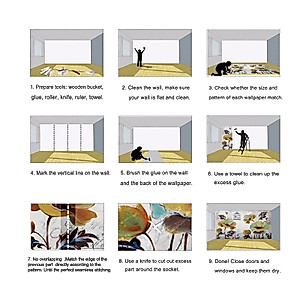 Cliouar-Peony Flowers Wall Mural Wallpaper for Bedroom Living Room Purple Flower Wallpaper Rose Mural Wallpaper 158" x 110"(Not Self-Adhesive)