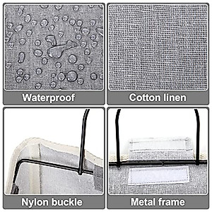 STARVAST 4Pcs 11 x 9 inch Wall Hanging Fabric Storage Bag Linen Cotton Hanging Wall Organizer with Pockets, Waterproof Wall Storage Box with Sticky Hook for Bedroom, Office, Dormitory, RV Camper