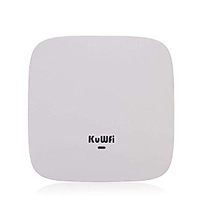 KuWFi Ceiling Mounted Wireless Access Point with Ethernet Port, Dual Band Wi-Fi AP Router with 48V POE Support Wall Mount for Wireless Coverage