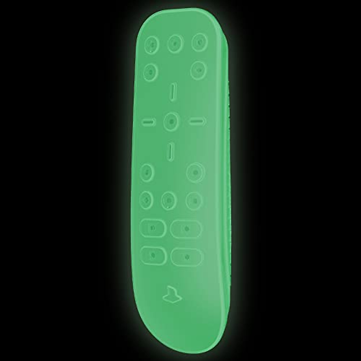 PlayVital Glow in Dark Green Silicone Protective Remote Case for ps5 Media Remote Cover, Ergonomic Design Full Body Protector Skin for ps5 Remote Control