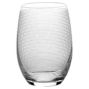 Mikasa Cheers Stemless Etched Wine Glasses, Fine European Lead-Free Crystal, 17-Ounces for Red or White Wine - Set of 6
