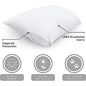 Aller-Ease Small Travel Pillow Protector, 14" x 20", Navy