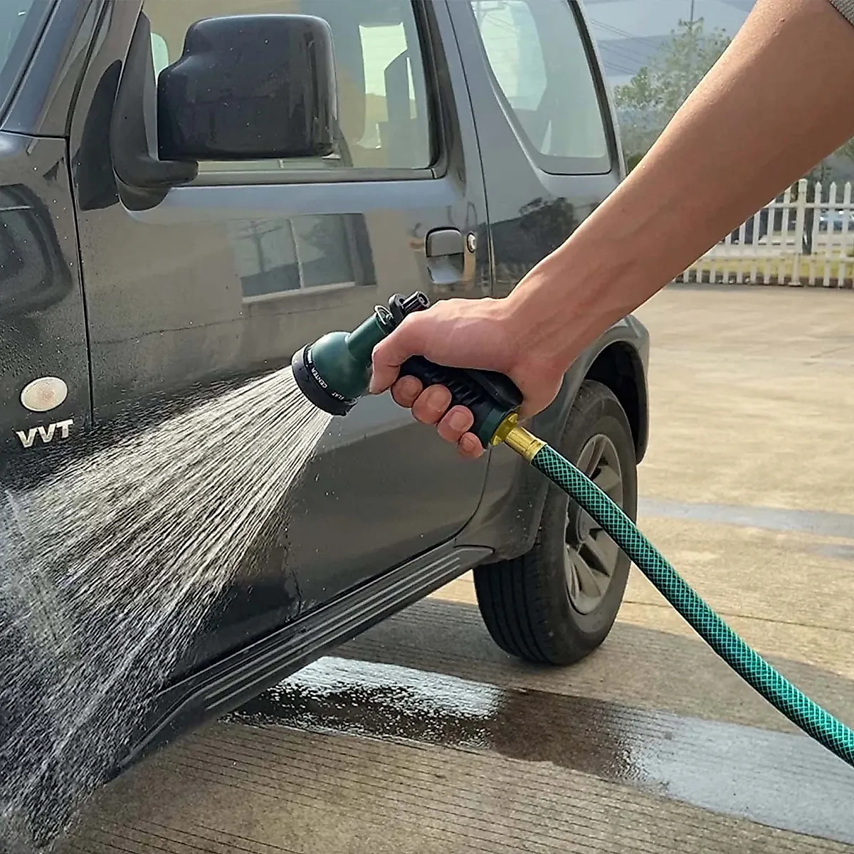 FUNJEE 1/2" 1 FT Outdoor PVC Garden Hose for Lawns, Water Hose, Boat Hose, Flexible Durable and Leakproof, Solid Brass GHT Connector(Green, 1FT)