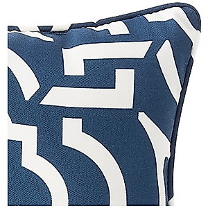 Pillow Perfect Outdoor/Indoor Carmody Navy Lumbar Pillows, 2 Count (Pack of 1), Blue