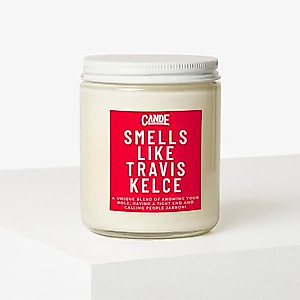CE Craft Smells Like Travis Kelce Candle - Football Themed Candle, Gift for Kelce Fan, Gift for Her, Celebrity Prayer Candle, Gift for Him, Her (Iced Vanilla Woods)