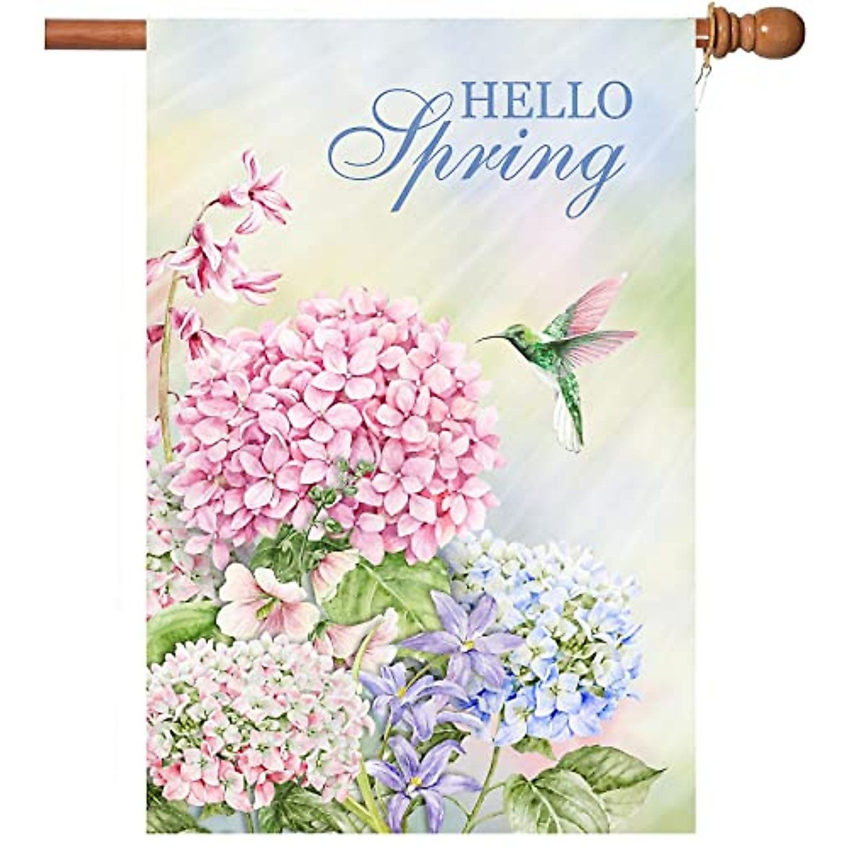 Flagmax Hello Spring Flag,Spring Garden Flag Welcome Seasonal House and Bird Summer House Flags 28x40 Inch Summer Garden Flag Outdoor Decor for Homes,Gardens,Patio or Lawn