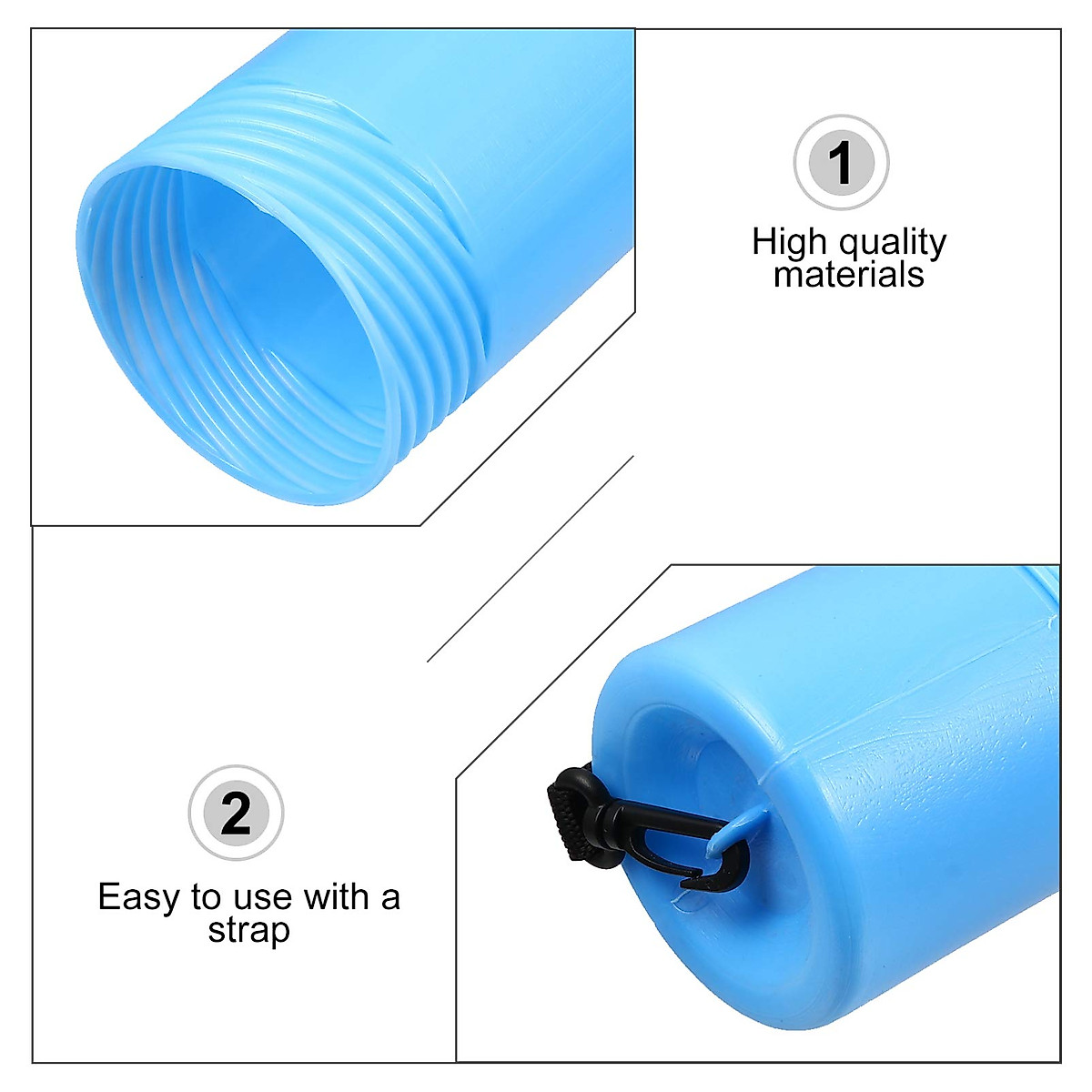 EXCEART 2pcs Document Blueprint Drawing Painting Portfolio Poster Expandable Hard Plastic Storage Tube with Adjustable Shoulder Strap Waterproof Carrying Case(White, Blue)