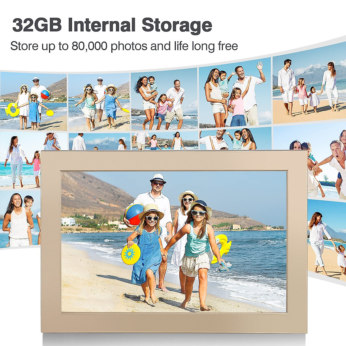 Digital Picture Frame 10.1 inch Wi-Fi Digital Photo Frame, Smart Wi-Fi Photo Frame Electronic with 32GB Storage IPS Display, Easy Setup to Share Photos or Videos by Frameo App Anywhere Anytime