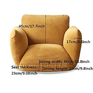 Adjustable Folding Sofa Chair,Lazy Sofa Chair with 5 Adjustable Position Armrests and Backrest for Home, Bedroom Floor Gaming Chair (Color : Green)