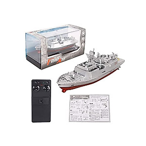 HEBXMF RC Marine Warship Military RC Naval Ship Vessel Model Remote Control Boat Speedboat Yacht Electric Water Kids Toy, Navy Battleship RC Military Model Boat Gifts for Children