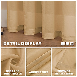 MRTREES Tier Curtains 30 inches Long Short Sheer Curtain Kitchen Tiers Bathroom Small Curtain Panels Transparent Light Filtering Cafe Curtains Rod Pocket Window Treatment 2 Panels Sandy Beige