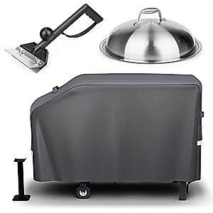 Uniflasy Griddle Cover for Blackstone 28'' Griddle Without Hood,for Most 2 Burner Flat Top Grill Griddle, Heavy Duty 600D Polyester Grilling Cover with Support Pole & Stainless Steel Melting Dome Lid