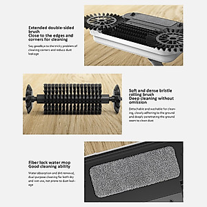 Floor Sweeper, 2-in-1 360° Rotating Hand Push Sweeper, High Efficient Carpet Sweeper with Long Handle, Hanging Manual Vacuum Sweeper for Home Office, Push Sweeper