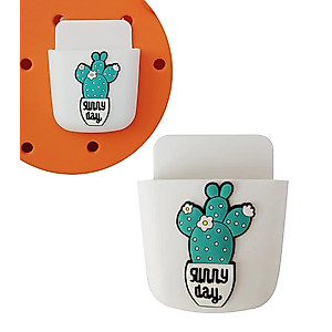 Sexyppl 1 Pack Cactus Box Charms Accessories Compatible with BoggBags Cartoon Cactus Box Insert Decorative Charms for Totes Beach Totes Keep Phone Keys (Green and White)