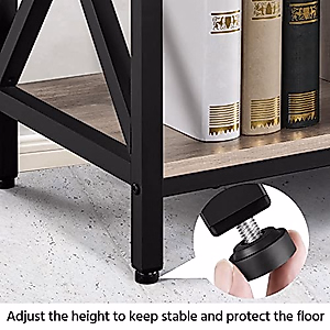 Yaheetech TV Stand for 65 Inch TV, Industrial Entertainment Center TV Console with Power Outlets, Modern TV Cabinet with Open Storage Shelves for Living Room, Gray