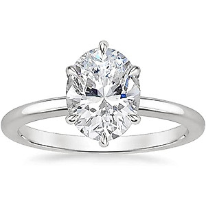 Moissanite World 5 CT Moissanite Oval Engagement Ring Set, Wedding Ring Bridal Set in Sterling Silver, Colorless Moissanite, VVS1 Clarity, Prong Set for Her (6)