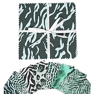 Soimoi Precut 5-inch Animal Skin Prints Cotton Fabric Bundle Quilting Squares Charm Pack DIY Patchwork Sewing Craft