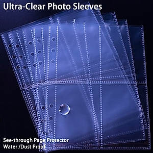 40 Pack 320 Pockets 2.5x3.5 Inch Trading Card Sleeves,Double-Sided 4 Pocket Page Protector,Ultra-Clear Kpop Photocard Sheets for A5 6 Ring Binder,Card Sleeve Pages for Game Cards,Baseball Card