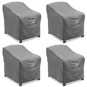 Vailge Patio Chair Covers, Lounge Deep Seat Cover, Heavy Duty and Waterproof Outdoor Lawn Patio Furniture Covers (4 Pack - Large, Grey)