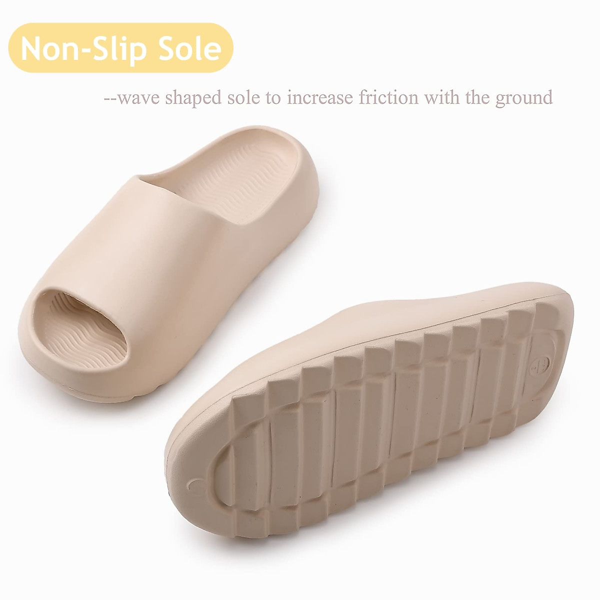 Cloud Slides for Women Men Kids, Pillow Slippers Comfy Non-Slip Soft Waterproof Bathroom Shower Shoes, Cushioned Thick Sole Sandals for Indoor and Outdoor