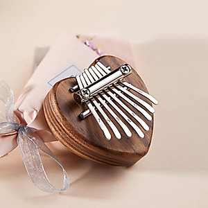 ANXVERS 8 Key Kalimba Thumb Piano，Mini Thumb Piano, Delicate Finger Piano, Heart-Shaped Finger Piano Decompression, Music Accessories, Pendant Gifts, Portable Mini Piano for Children and Beginners