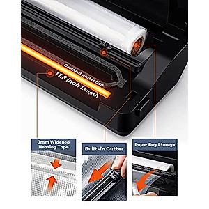 Vacuum Sealer Machine with Starter Kit , TKTK 8 in 1 Powerful Sous Vide Food Vacuum Sealer, Seal a Meal Food Sealer with Pulse Function, Moist&Dry Mode, External VAC for Jars Containers, Built-in Cutter Slim Compact Design for Mom Wife Home Kitchen